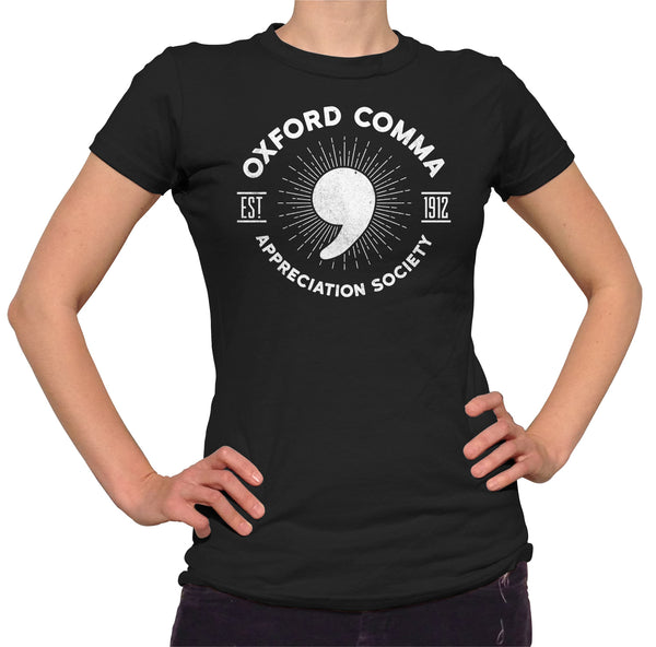 Women's Oxford Comma Appreciation Society T-Shirt - Boredwalk